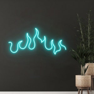 Fire Flame Neon Sign, Flame Neon Light, Flame Wall Decor Art, Flame Led ...