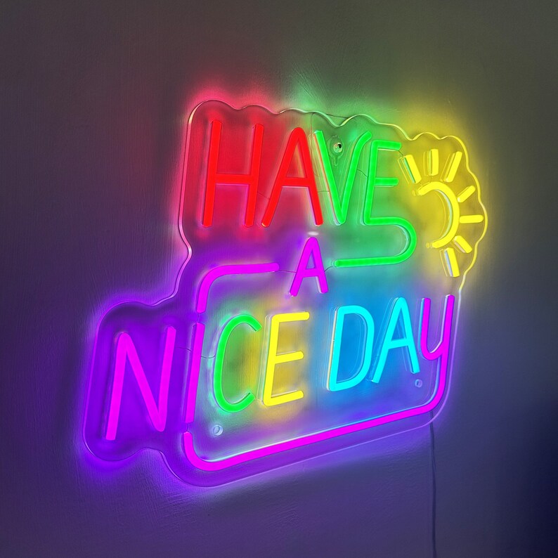 Happy a Nice Day LED Neon Sign ,handcrafted Sign,customizable Light ...