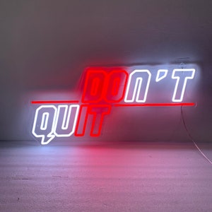 Don't Quit Neon Sign, Don't Quit Sign, Home Gym Decor, Custom Gym Wall ...