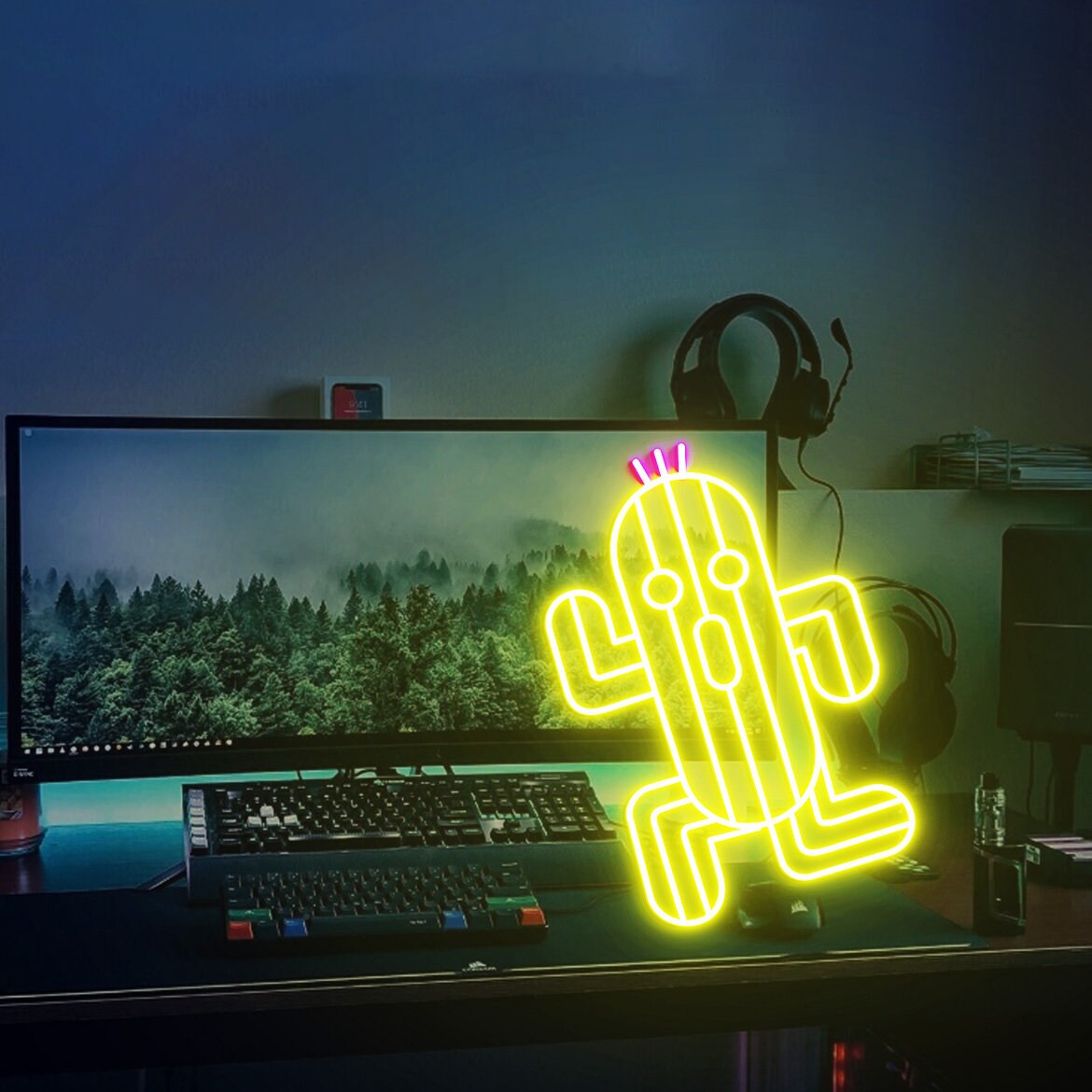 Cactuar Neon Sign, Cactuar Final Fantasy Wall Decor, Cactuar Light ...
