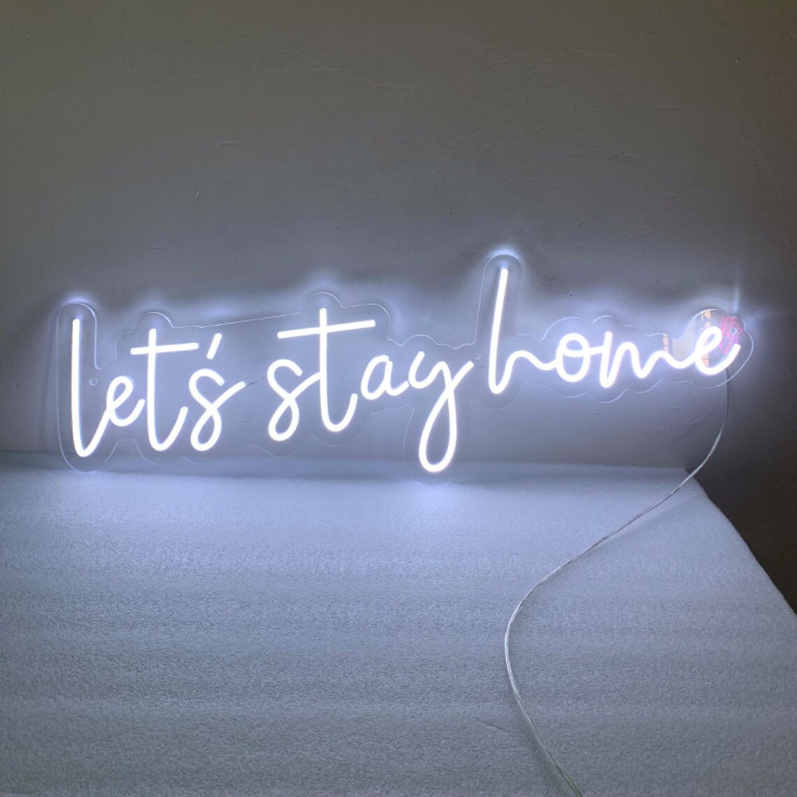 Let's Stay Home Custom Neon Sign Home Decor, Home Wall Decor, Living ...
