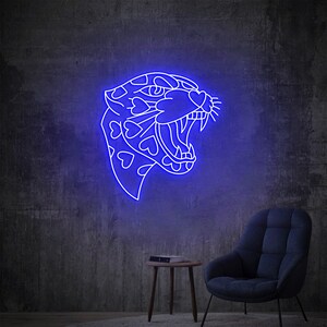 Jaguar Neon Sign, Jungle Jaguar Decor, Cat Animal Led Light, Wild ...