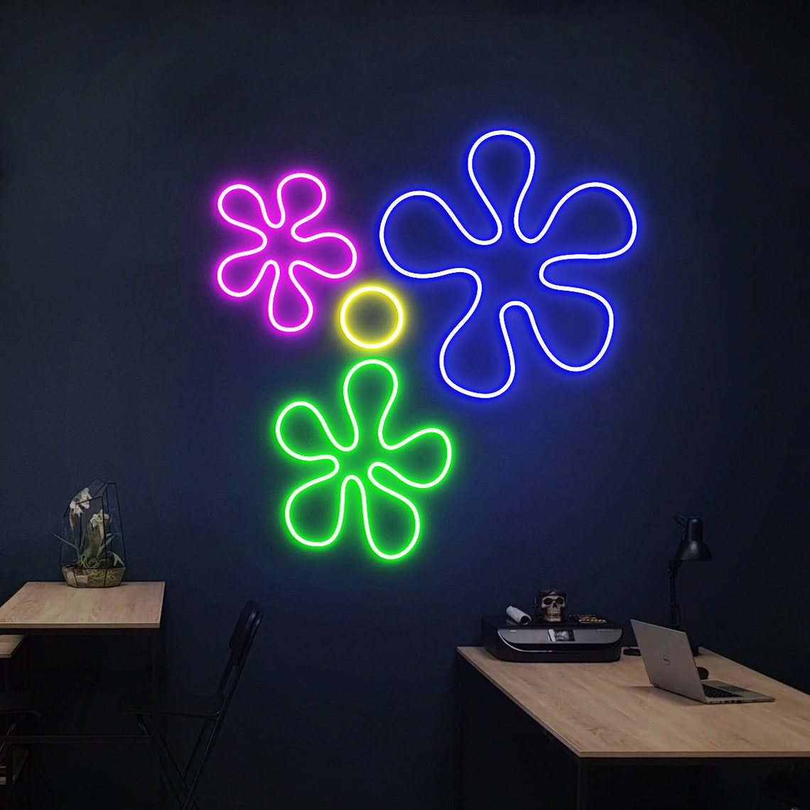 Bikini Flowers Neon Sign Spongebob Flower Led Sign Custom - Etsy