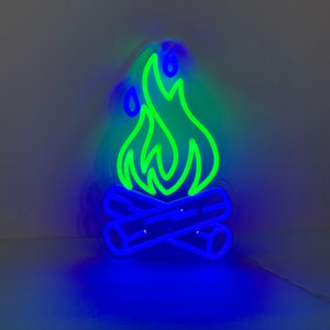 Camp Fire Led Sign, Campfire Wall Decor, Fire Neon Sign, Camping Décor ...