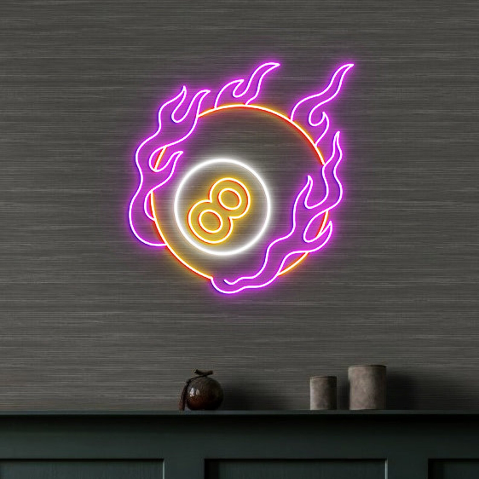 8 Ball Neon Sign Billiards Ball Decor 8 Ball for Bedroom - Etsy