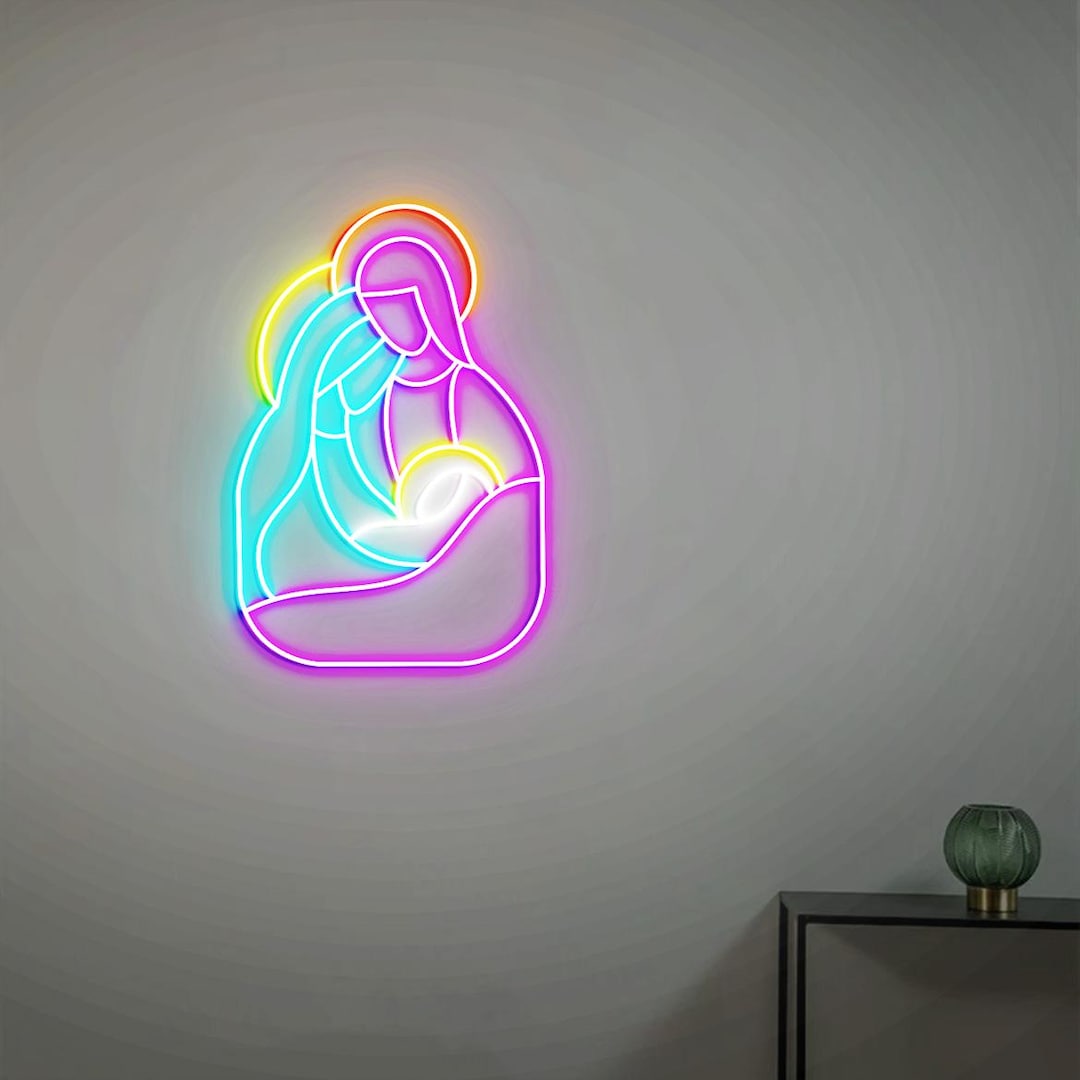 Nativity Scene Neon Light, Christmas Nativity Scene Decoration, Home ...