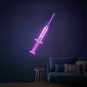 Syringe Neon Sign, Syringe Decor, Nurse Room Decor, Cosmetic Nurse ...
