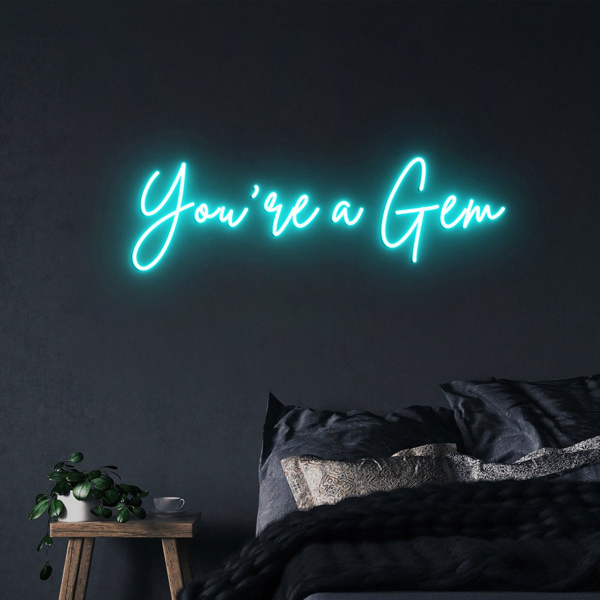 You're a Gem, Neon Light Sign, Custom Neon Sign for Bedroom Room Wall ...