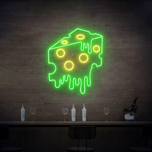 Melting Cheese Neon Sign, Cheese Decor, Cheese Led Sign, Kitchen Wall ...