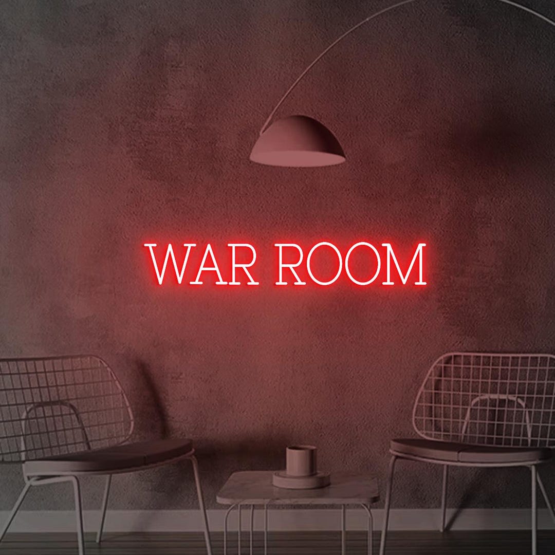 War Room Sign, Led Neon Light for War Themed Room, Sign for Game Room ...