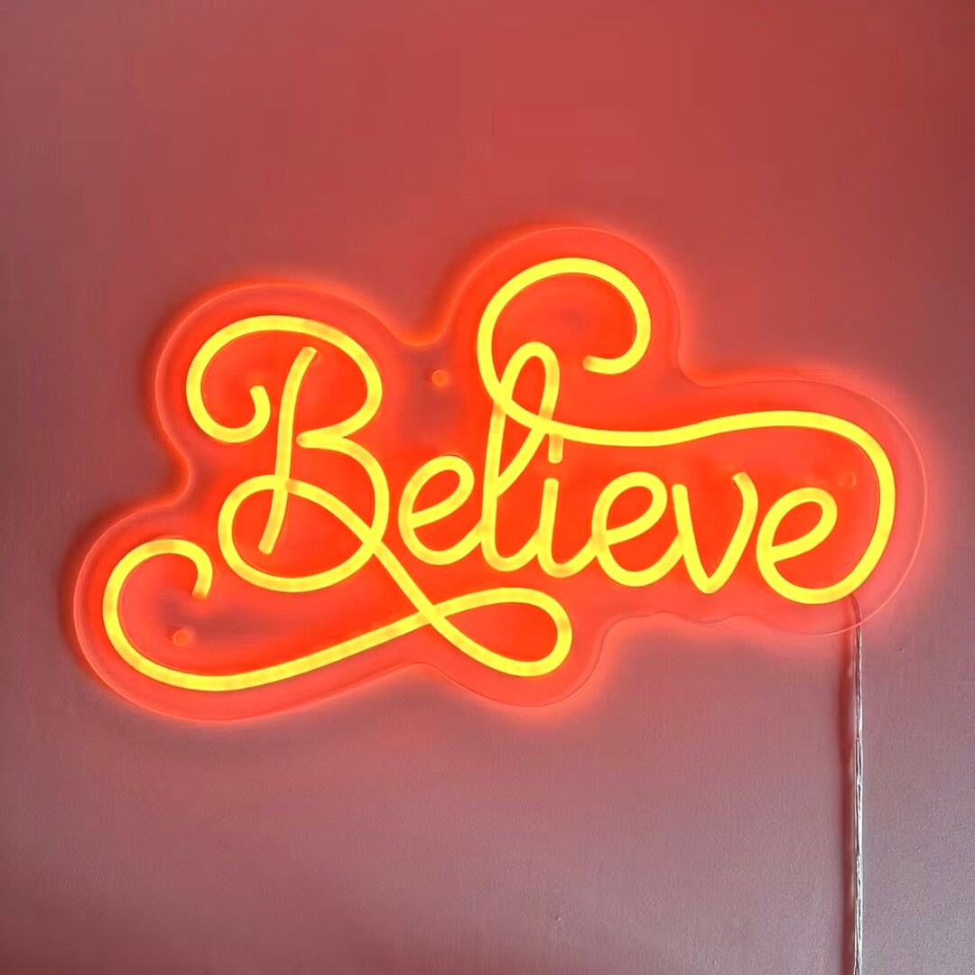 Believe Neon Sign Christmas Decorations Believe in - Etsy