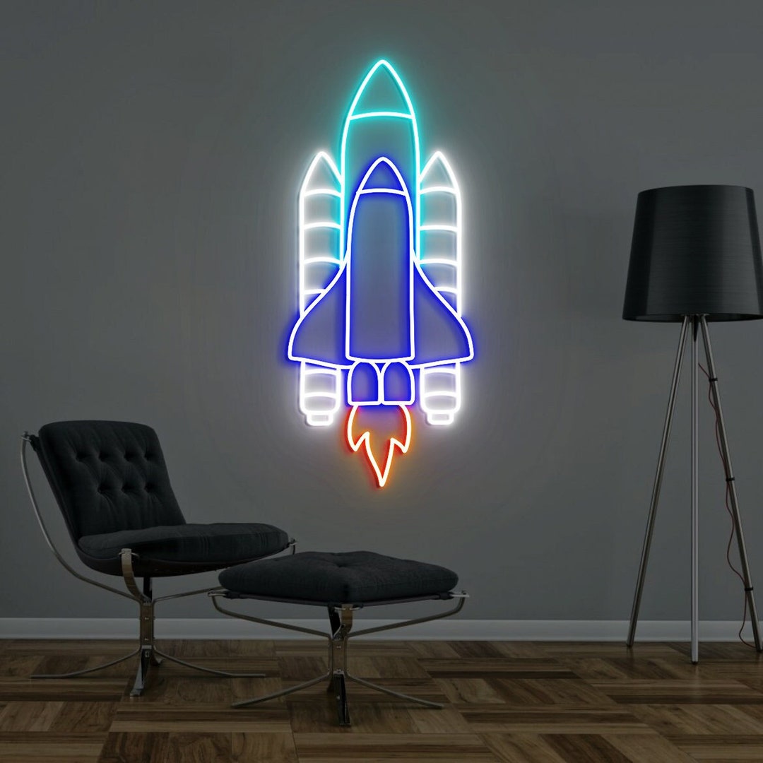 Space Neon Sign, Nasa Rocket, Space Neon Light for Boy Room Decor ...