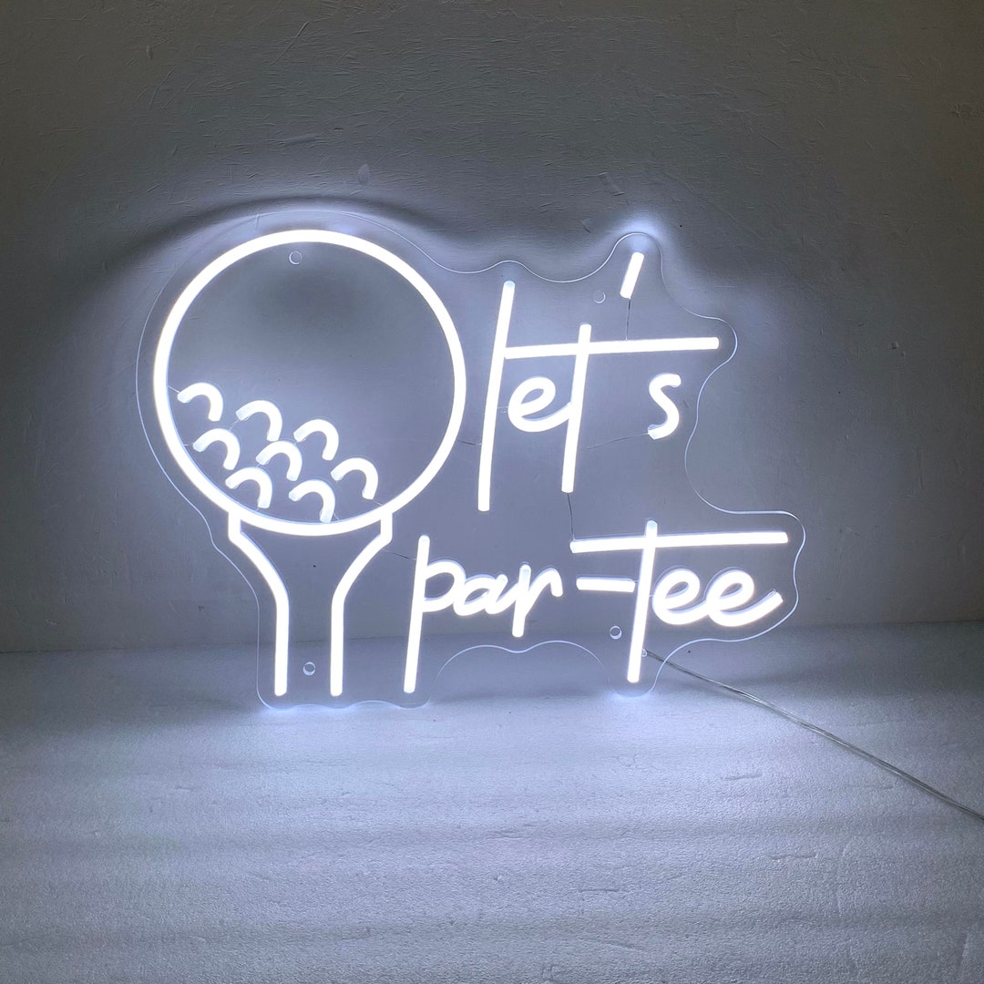 Let's Par Tee, Golf Neon Sign, Golf Wall Decoration, Golf Room Decor ...