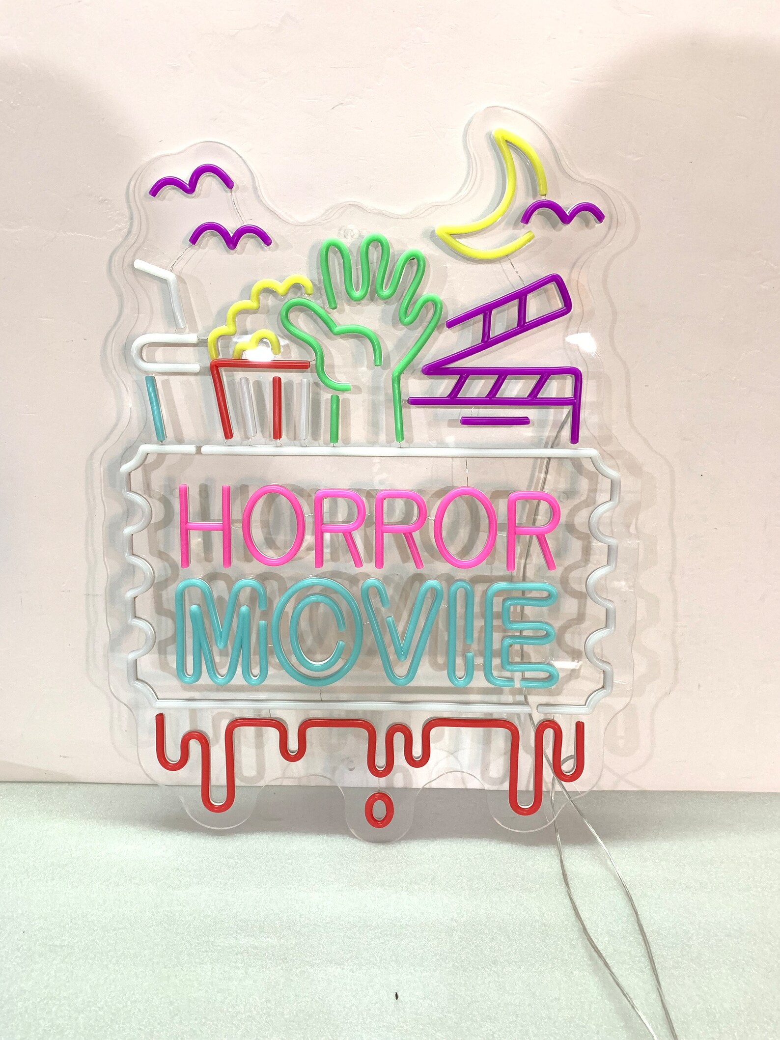 Horror Movie Neon Sign Scary Movie Neon Sign Movie Cinema - Etsy