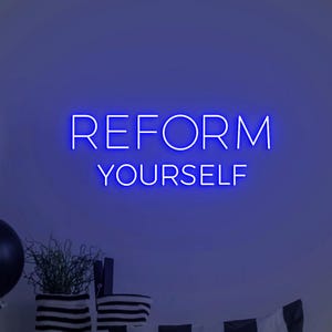 Reform Yourself Neon Sign, Reform Yourself Sign, Pilates Studio Sign ...