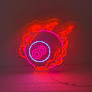 8 Ball Neon Sign, Billiards Ball Decor, 8 Ball for Bedroom Decor ...