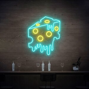 Melting Cheese Neon Sign, Cheese Decor, Cheese Led Sign, Kitchen Wall ...