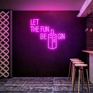 Let the Fun Begin Neon Sign, Party Bar Wall Decor, Bar Pub Club Neon ...