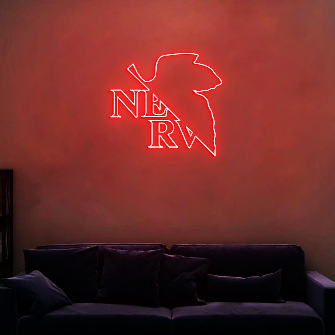 NERV Logo Neon Sign, NERV Themed Room Wall Decoration, Gift for NERV ...