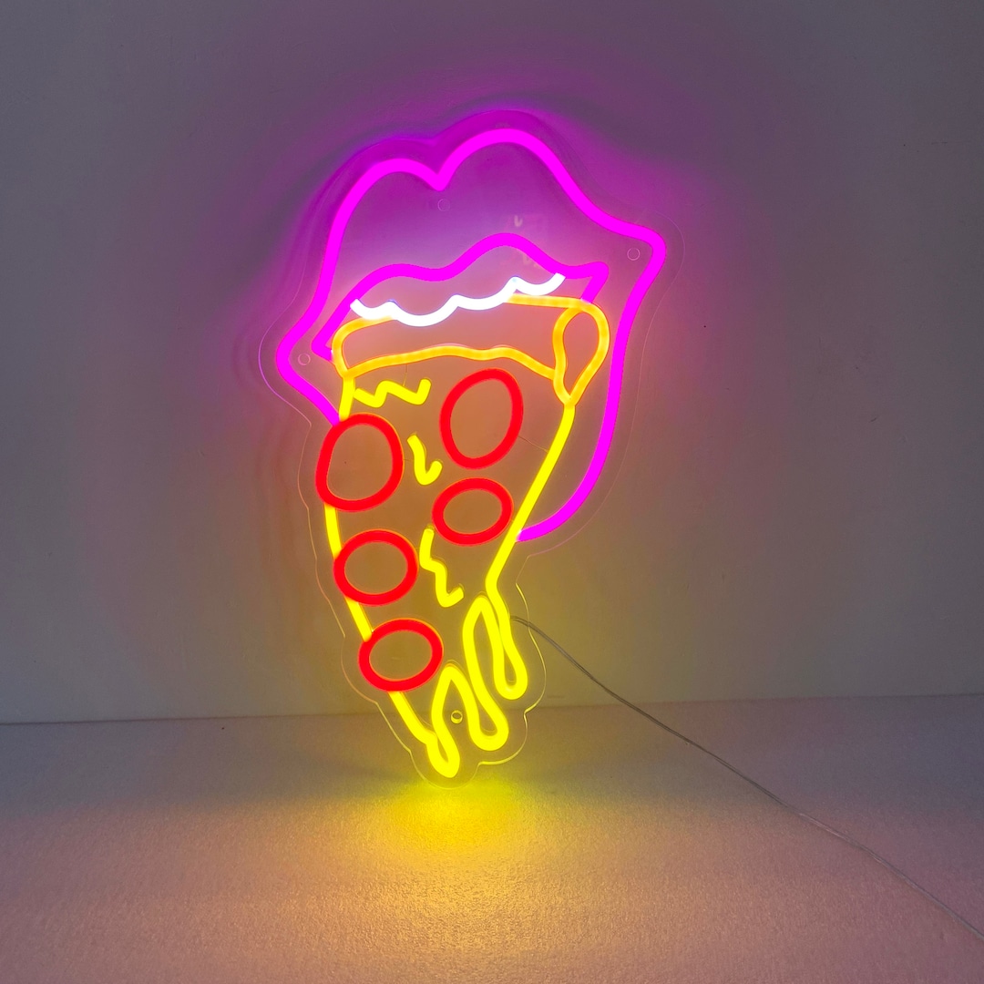 Pizza Neon Sign, Pizza Led Sign, Pizza in Mouth, Neon Sign for Pizza ...
