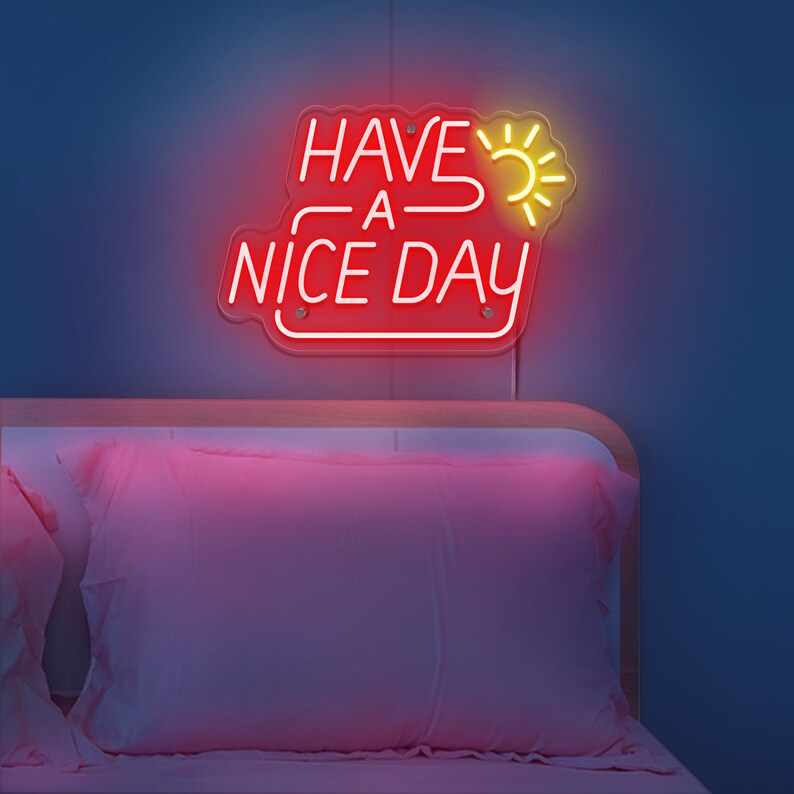 Happy a Nice Day LED Neon Sign ,handcrafted Sign,customizable Light ...
