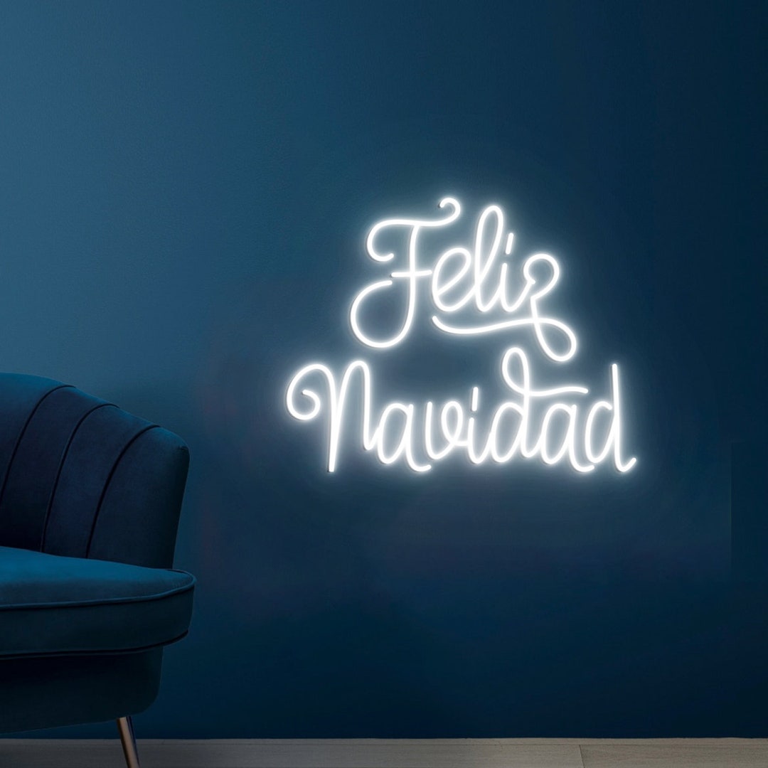 Feliz Navidad Neon Sign Spanish Christmas Decor Merry - Etsy