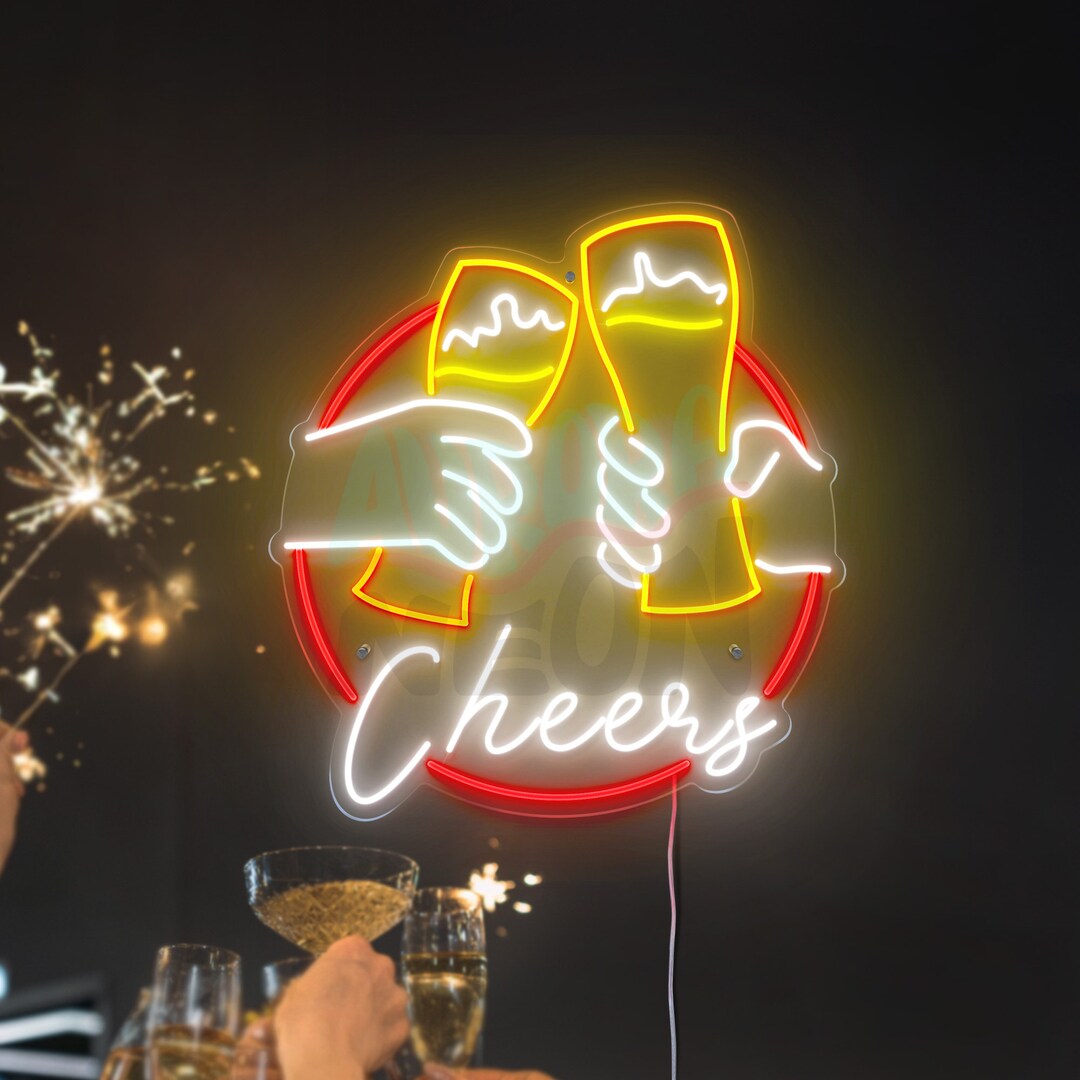 Cheers Neon Sign,wine LED Neon Sign, Alcohol Neon Lights,bar Neon ...