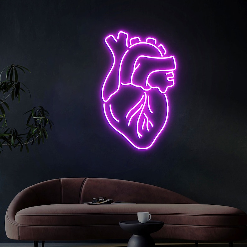 Human Heart Led Sign ,heart LED Light, Anatomical Heart, Halloween Neon ...