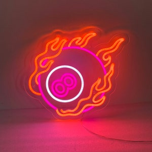 8 Ball Neon Sign, Billiards Ball Decor, 8 Ball for Bedroom Decor ...