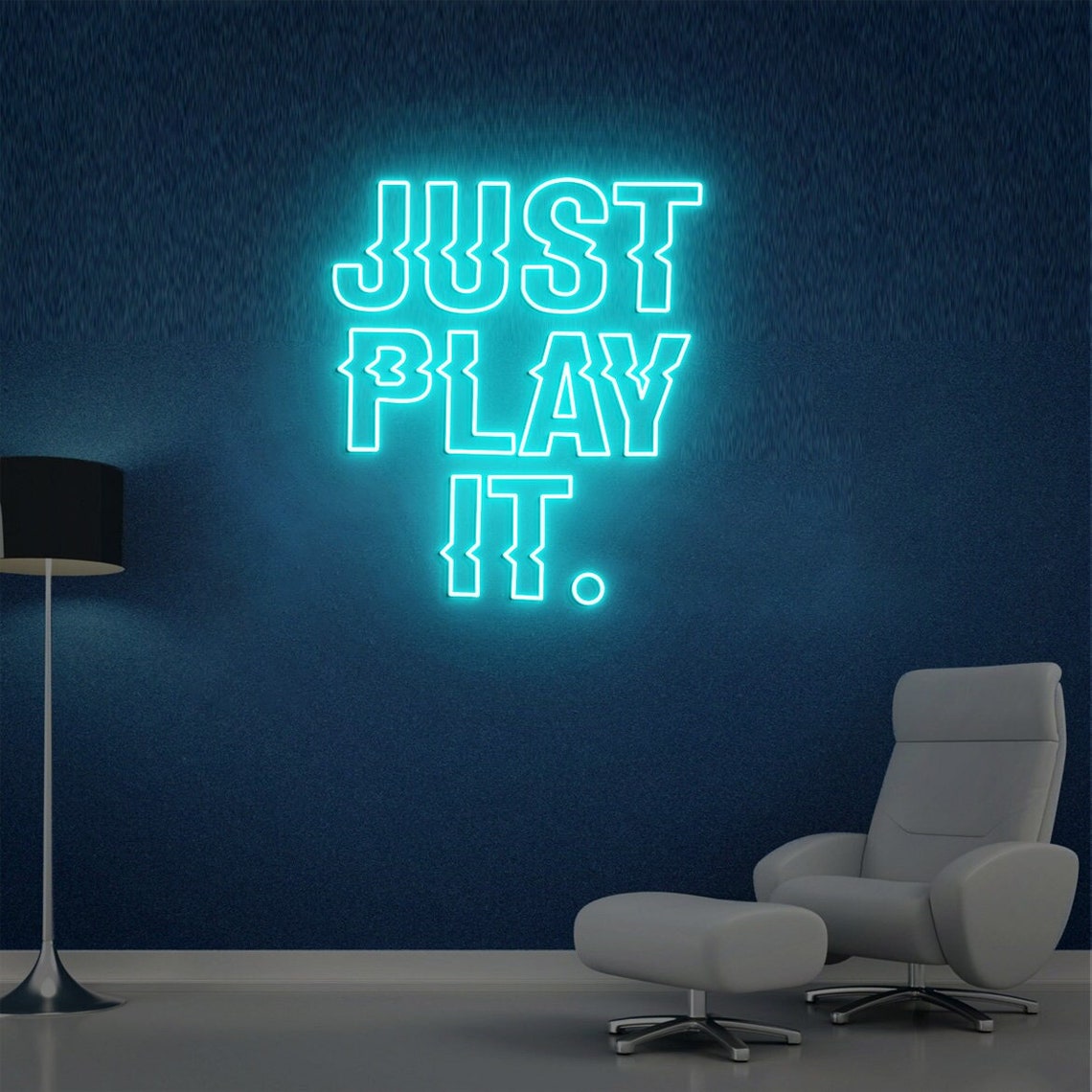 Custom Just Play It Neon Sign Game Room Wall Decor Sign, Game Play Sign ...