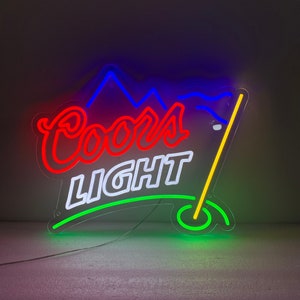 Coors Light Golf Sign, Neon Sign for Beer Bar Pub Decor Neon Light Sign ...