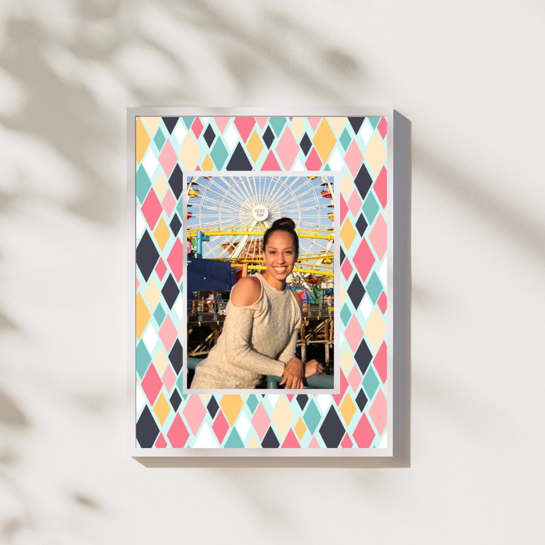 Pastel Diamond Pattern Matboard - Etsy