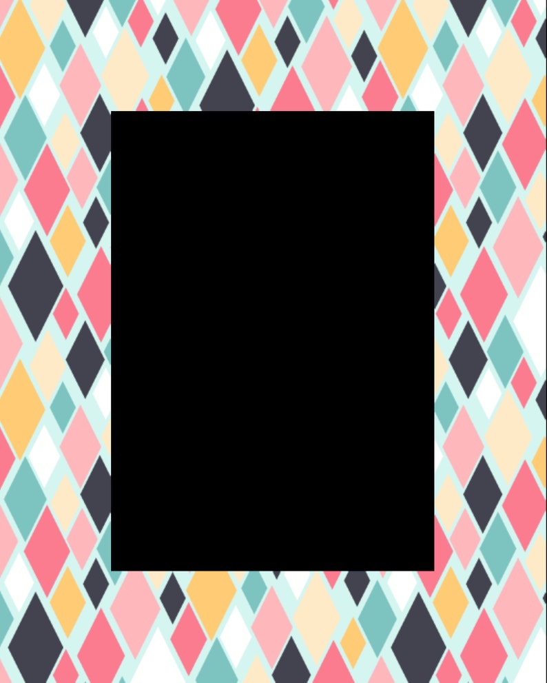 Pastel Diamond Pattern Matboard - Etsy