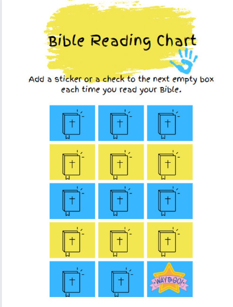 Kids Bible Reading Chart-yellow/pink - Etsy