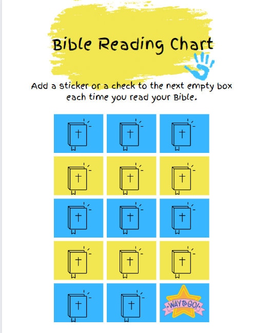 Kids Bible Reading Chart-yellow/pink - Etsy