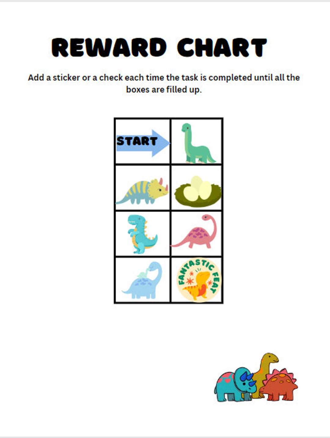 Dino Reward Chart - Etsy