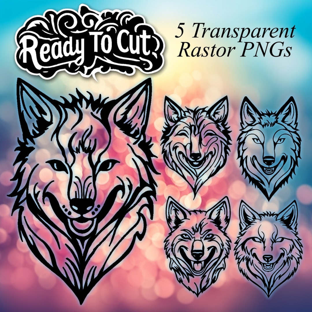Happy Wolves Ready to Cut 5 Cricut Designs Instant Download Transparent ...