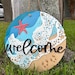 Ocean Waves Round Welcome Sign, Beach Theme, Coastal Decor, Nautical ...