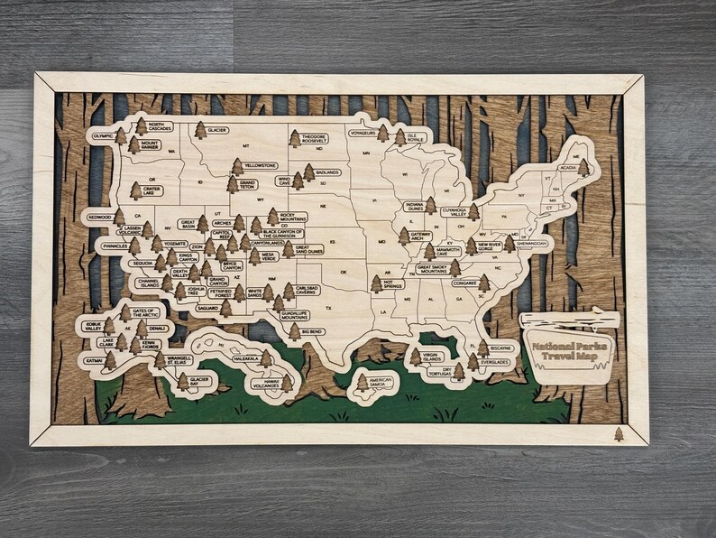 Interactive National Parks Travel Map With Story Tag - Insertable Tree ...