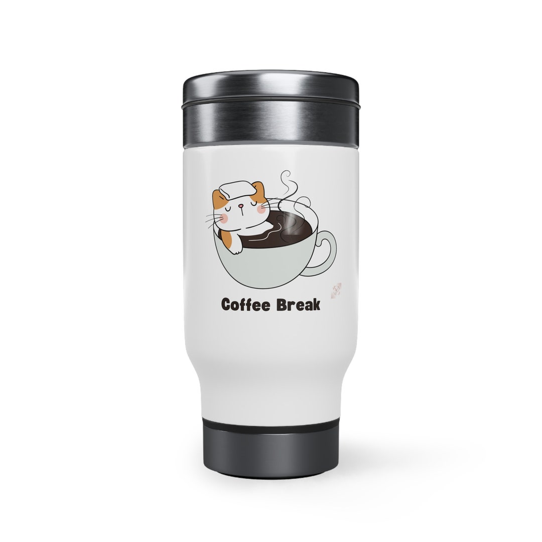 Cat Coffee Break Travel Mug: Stainless Steel Insulated Tumbler - Etsy