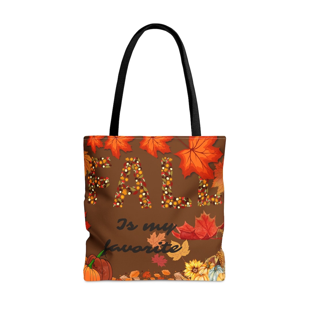 Fall is My Favorite Tote, Fall Wreath Carryall, Autumn Leaves and ...