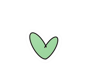 Green Heart Emoji Sticker Heart Sticker Fun Sticker Decorations Fun ...