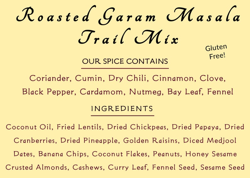 Roasted Garam Masala Trail Mix, Asian Indian Savory Snack Mix, Gluten ...