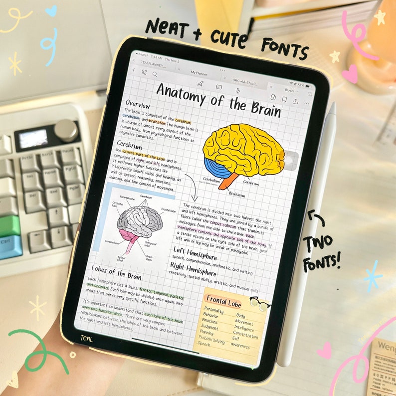 Aesthetic Note Taking Fonts | Cute and Neat Handwritten Font for ...