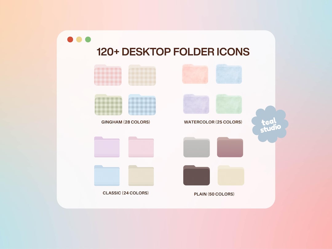 120+ MacBook Folder Icon Bundle | Pastel, Neutral, Gingham, Watercolor ...