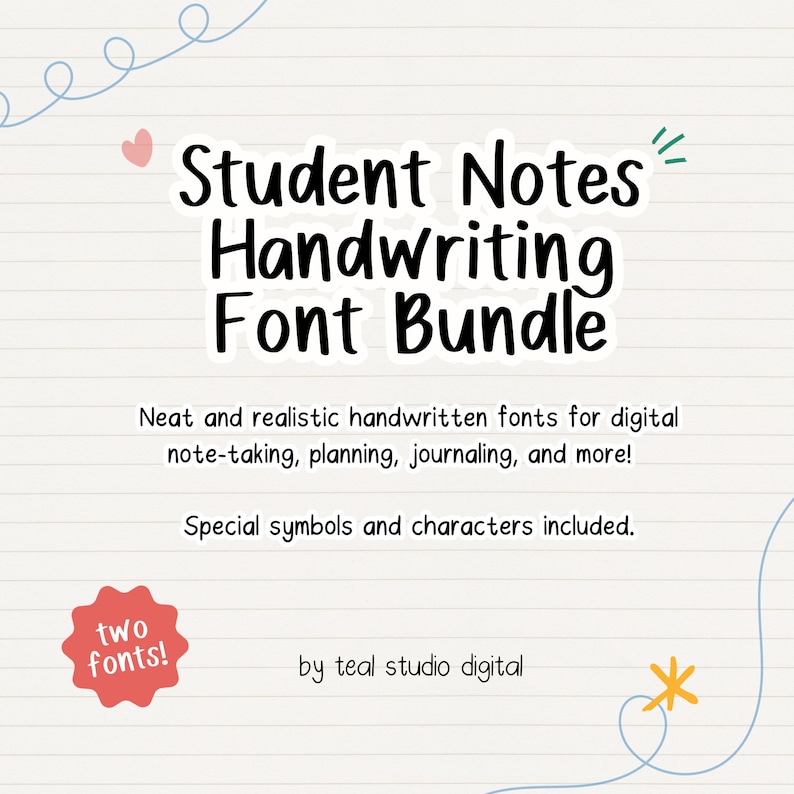 Aesthetic Note Taking Fonts | Cute and Neat Handwritten Font for ...