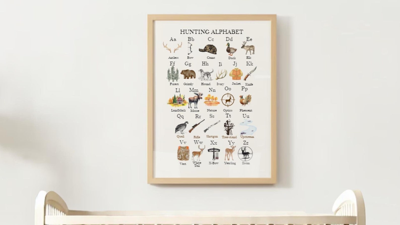 Hunting Alphabet Nursery Print, Nursery Mallard Duck Decor Poster ...