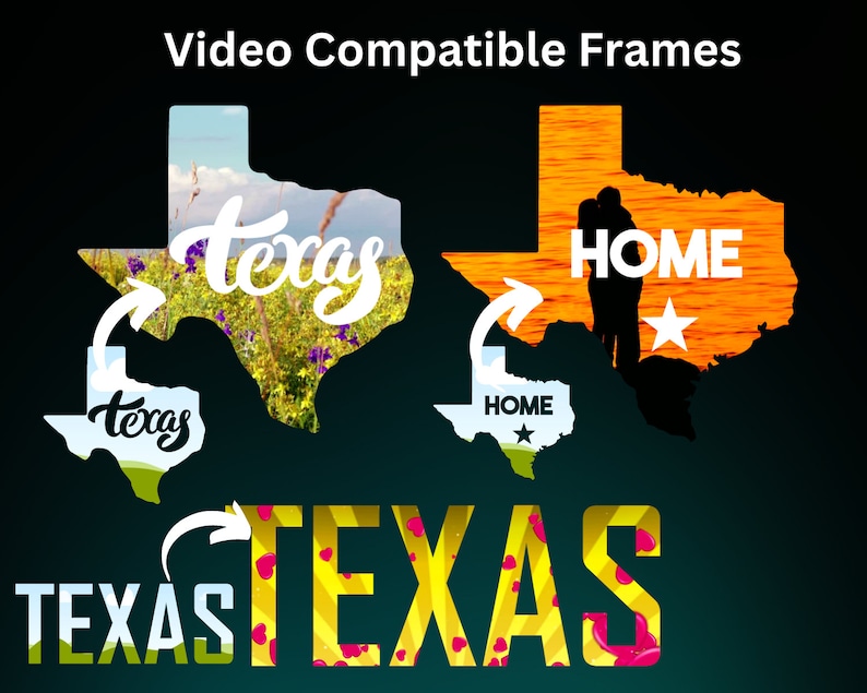 Texas Canva Frames - Editable Canva State Frame Template - Easy Drag ...