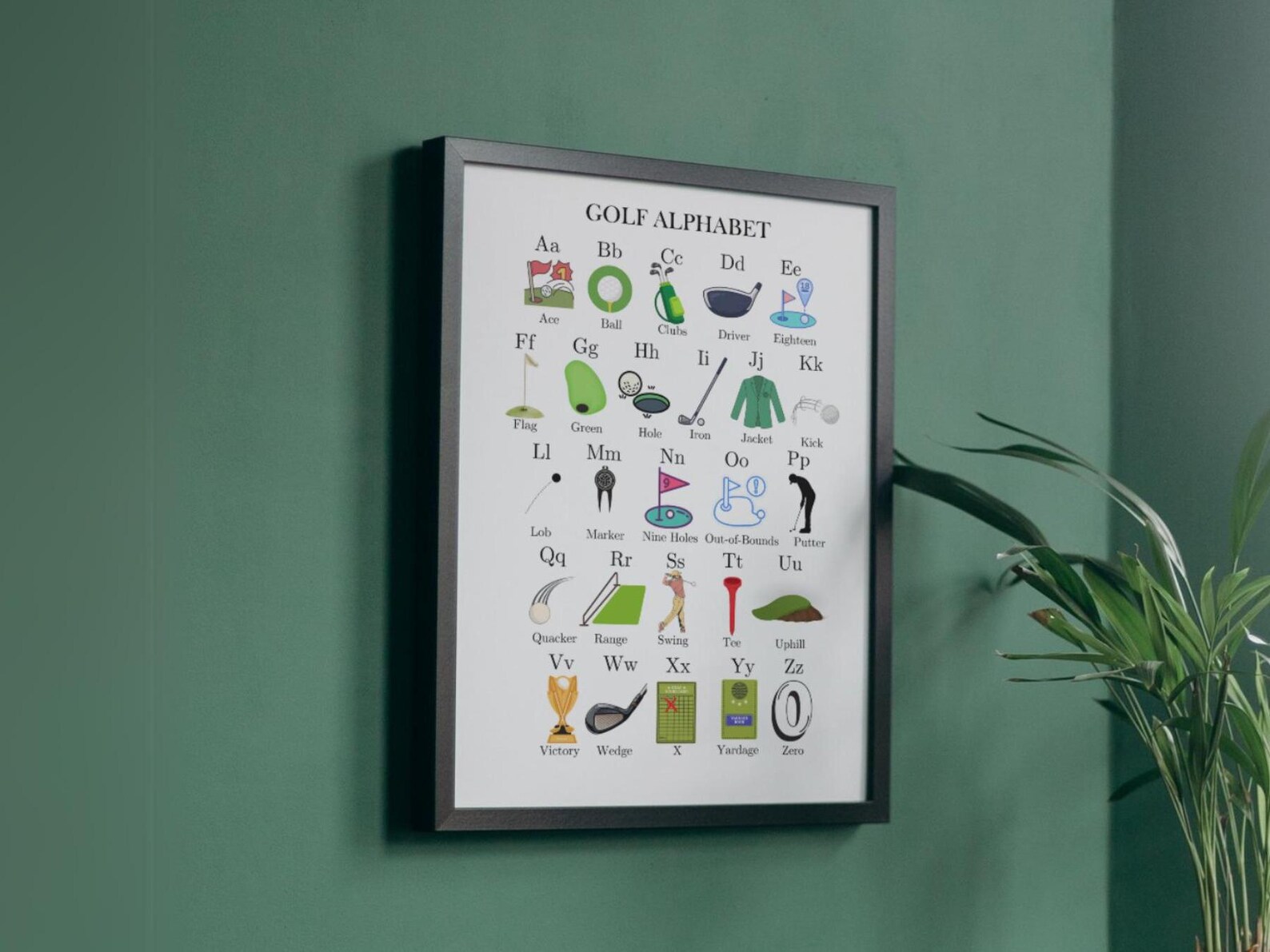 Golf Alphabet Nursery Print, Watercolor Golf Wall Art, Kids Room Decor ...