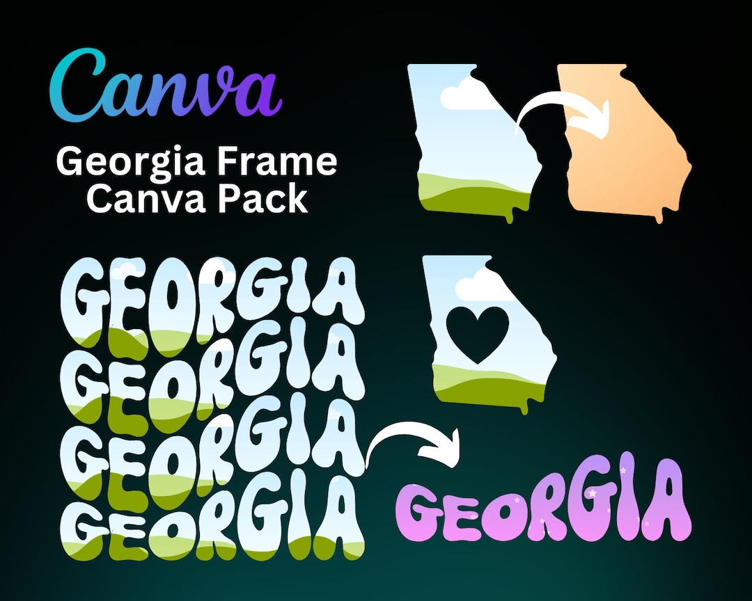 Georgia Canva Frames - Editable Canva Georgia Frame Template - Easy ...